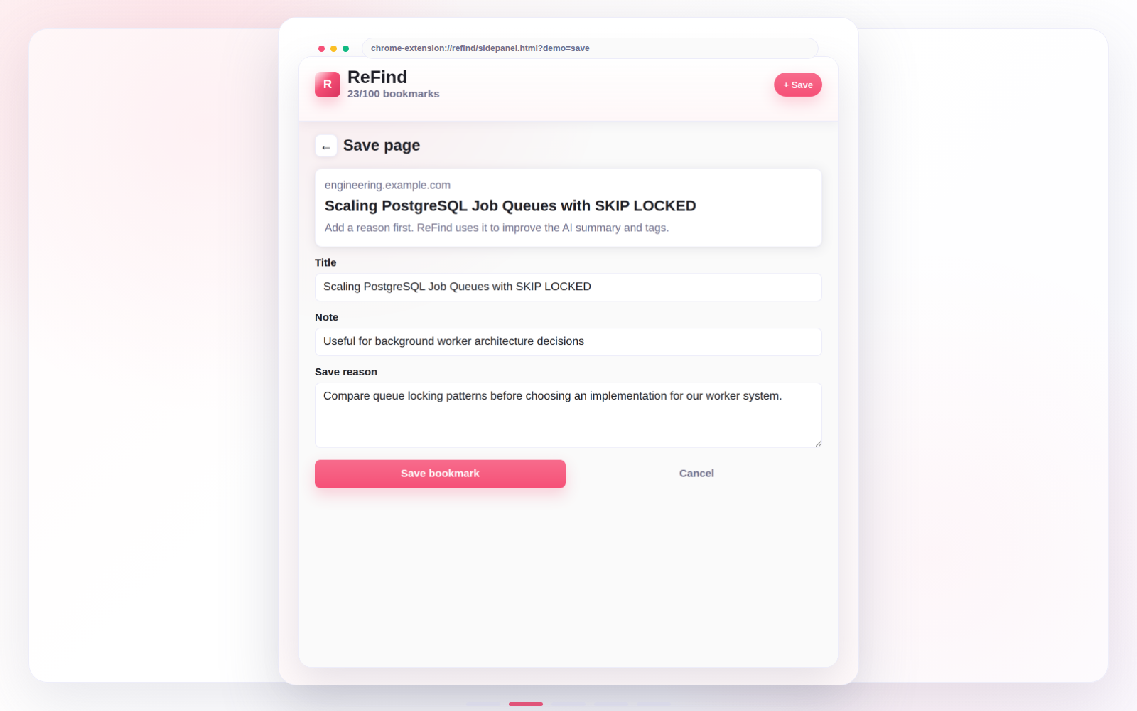 ReFind - AI Bookmark Manager for Chrome, Edge, and Firefox
